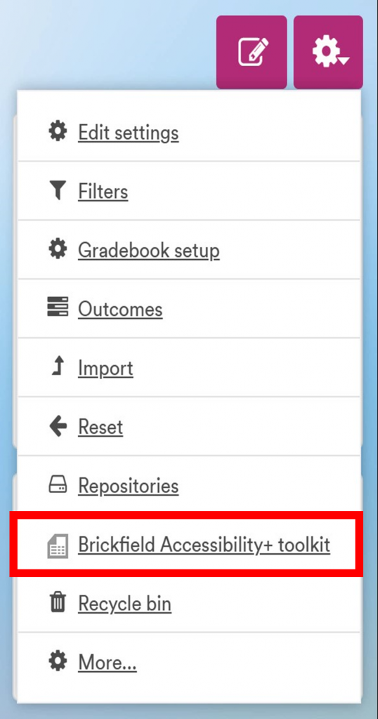 Brickfield Accessibility+ Toolkit - Learning Technology